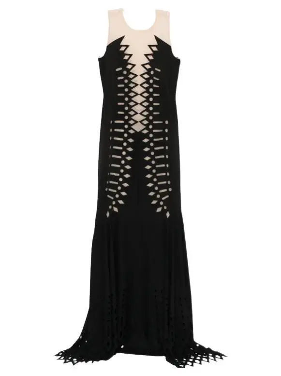 Blumarine Sleeveless Cutout Maxi Dress - Black