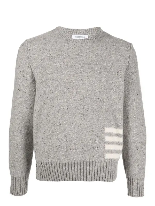 Thom Browne 4-bar Crewneck Sweater - Light Gray