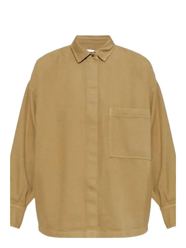 DARKPARK Jenny Denim Shirt With Collared Neck And Patch Pockets - Nude