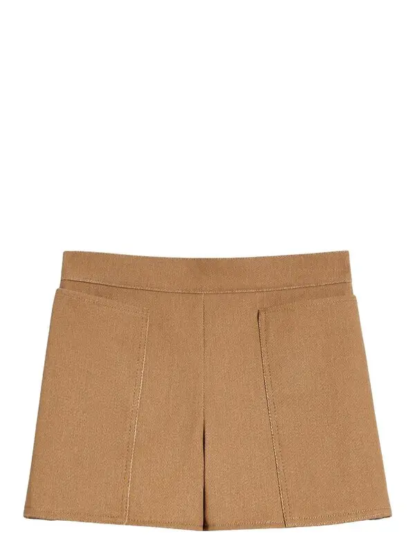 Max Mara Zip Detailed Mini Shorts - Tobacco Color