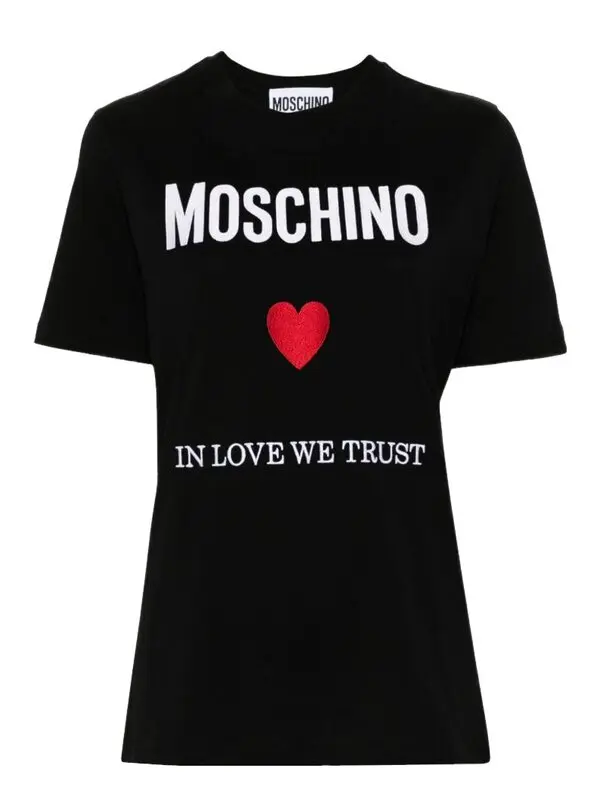 Moschino Print Cotton T-shirt - Black