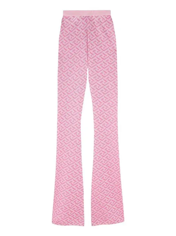 Versace La Greca Pattern High-rise Flared Pants - Pink