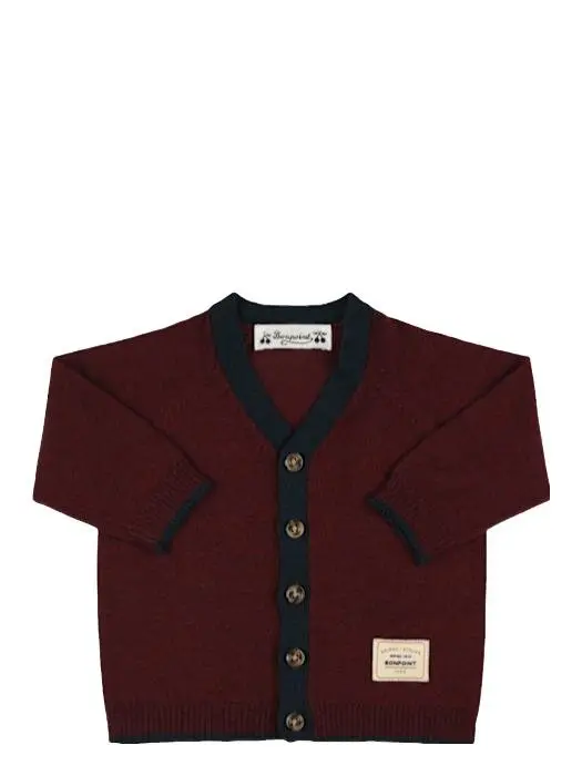 Bonpoint Wool Knit Cardigan - Brown