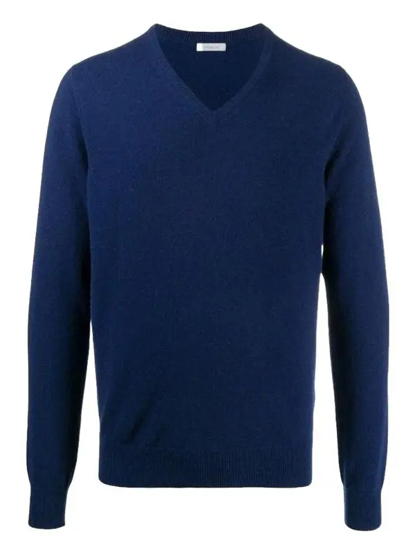 Malo Long-sleeved V-neck Pullover - Blue