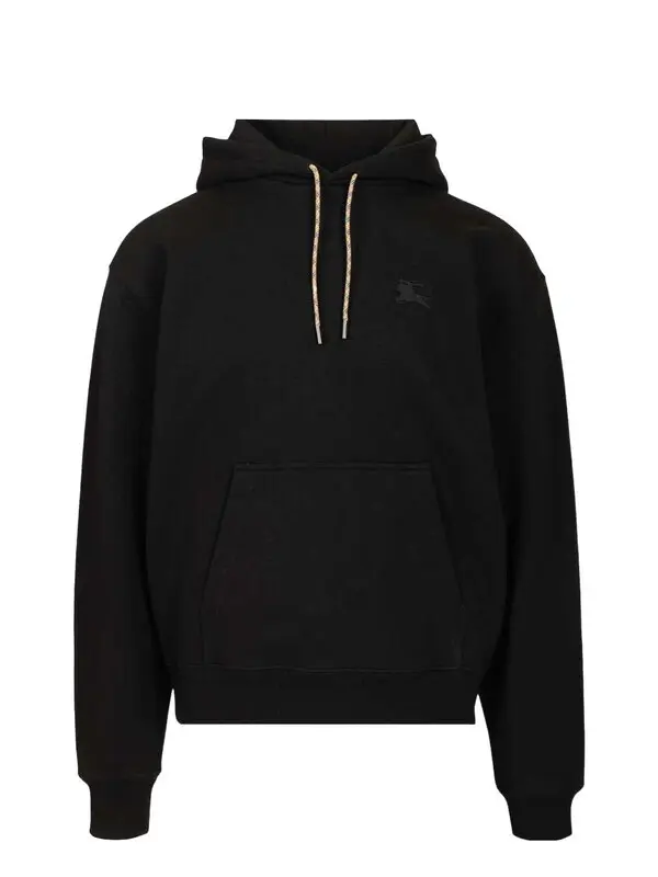 Burberry Checked Patch Hoodie - Black
