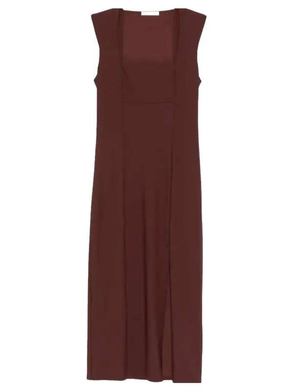Patrizia Pepe Sleeveless Square Neck Midi Dress - Red