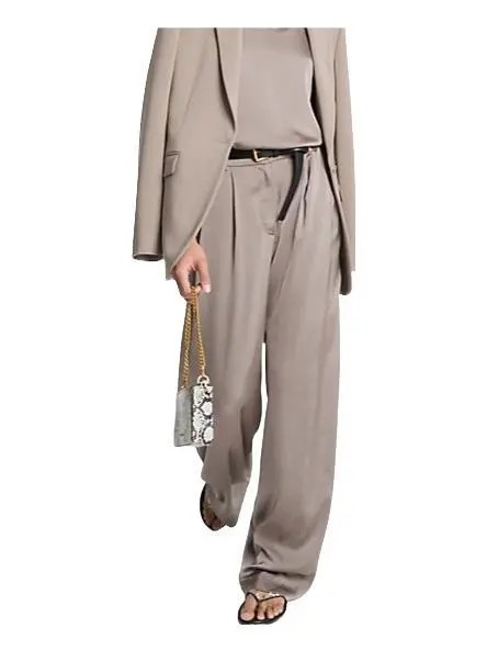 Michael Kors Pleated Wide-leg Trousers - Chestnut