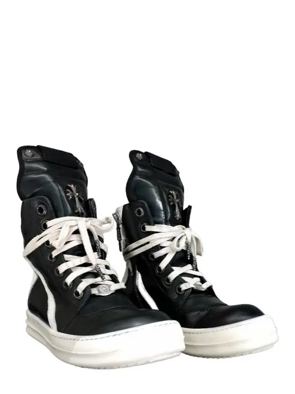 Chrome Hearts High-top Casual Lace-up Boots - Black