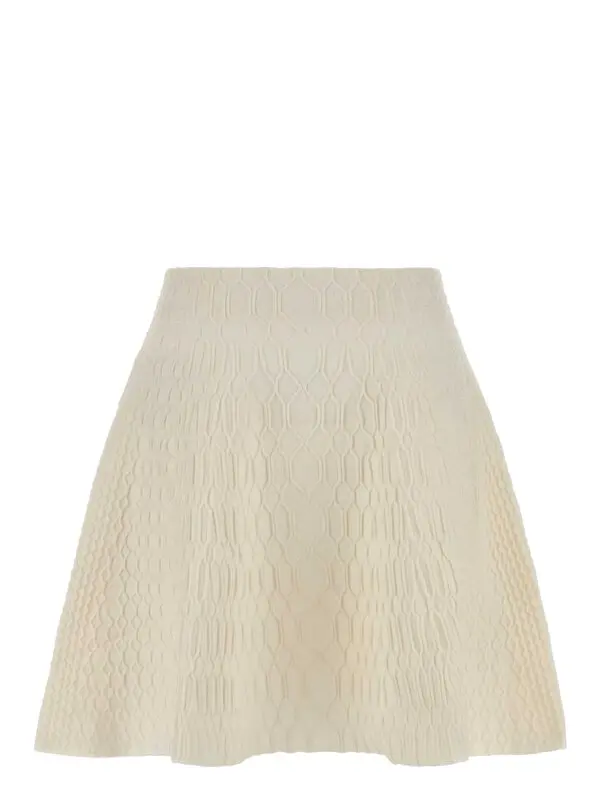 Balmain Flared Knit Skirt - Nude