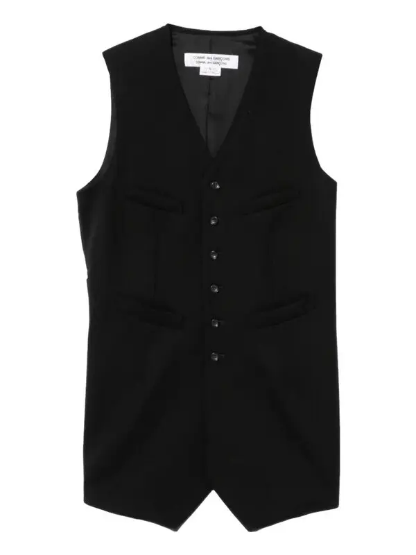 Comme Des Garçons V-neck Sleeveless Vest - Black