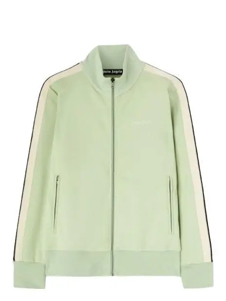 Palm Angels Logo Embroidered Track Jacket - Sage Gray