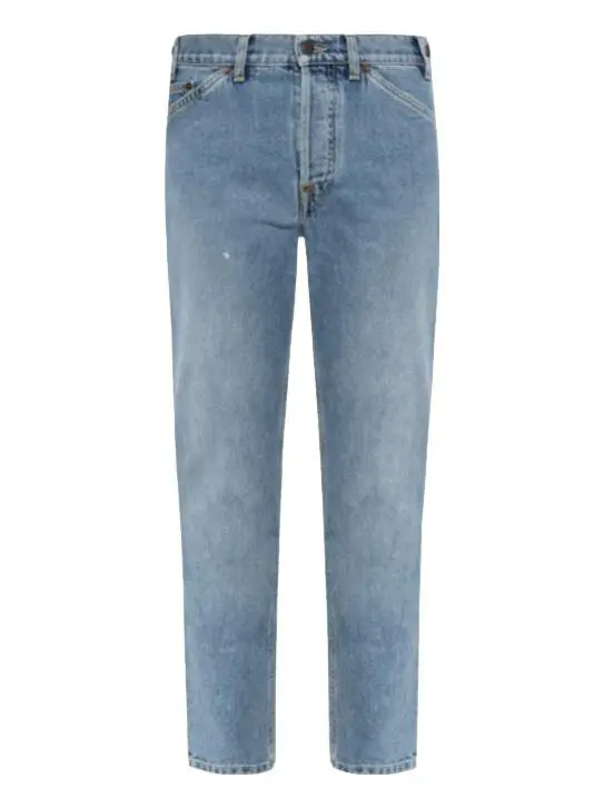 Moschino Cropped Jeans With Logo Patch - Blue