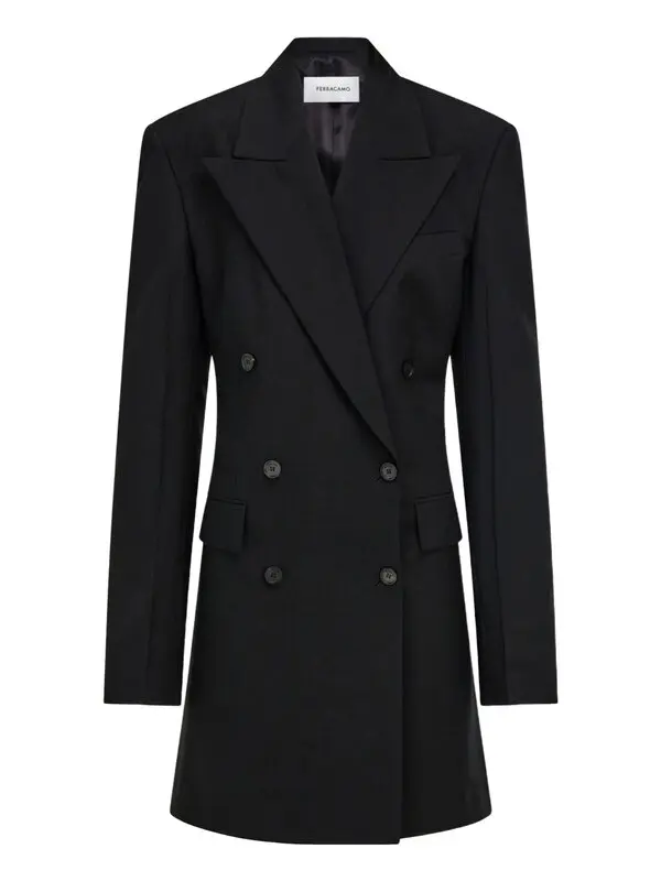 FERRAGAMO Double Breasted Blazer - Black