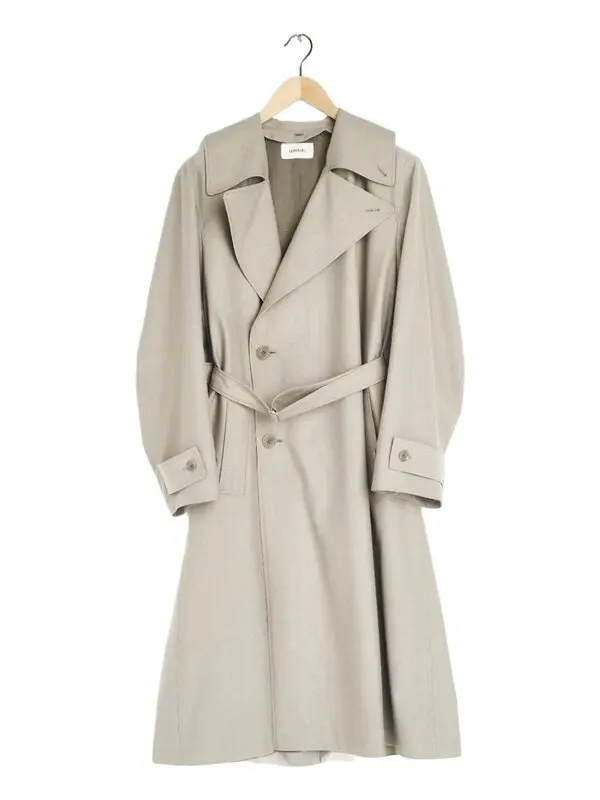 LEMAIRE Double-breasted Belted Trench Coat - Light Taupe