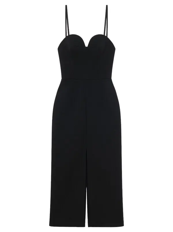 Givenchy Wool Sweetheart Neckline Dress - Black