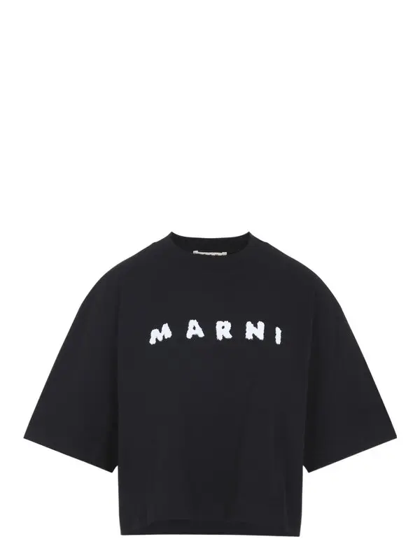 Marni Logo Scribbled Boxy T-shirt - Black