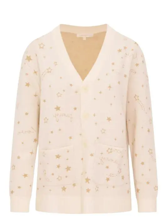 LoveShackFancy Mar Star-pattern Wool Cashmere Blend Cardigan - Venus