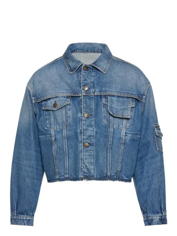 MAISON MARGIELA Cropped Denim Trucker Jacket - Vintage Medium Blue