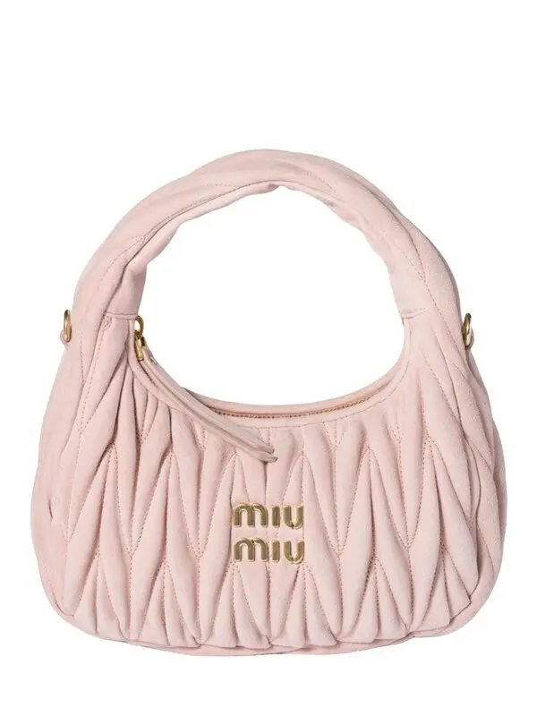 Miu Miu Wander Matelassé Zipped Handbag - Peach