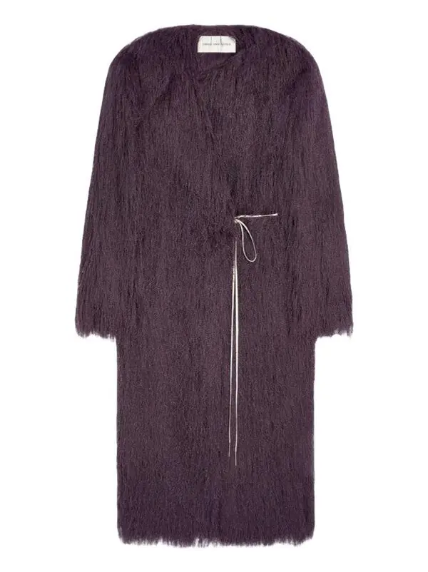 Dries Van Noten Rivla Long-sleeved Coat - Dark Purple