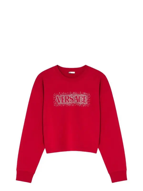 Versace Logo-embellished Crewneck Sweatshirt - Red