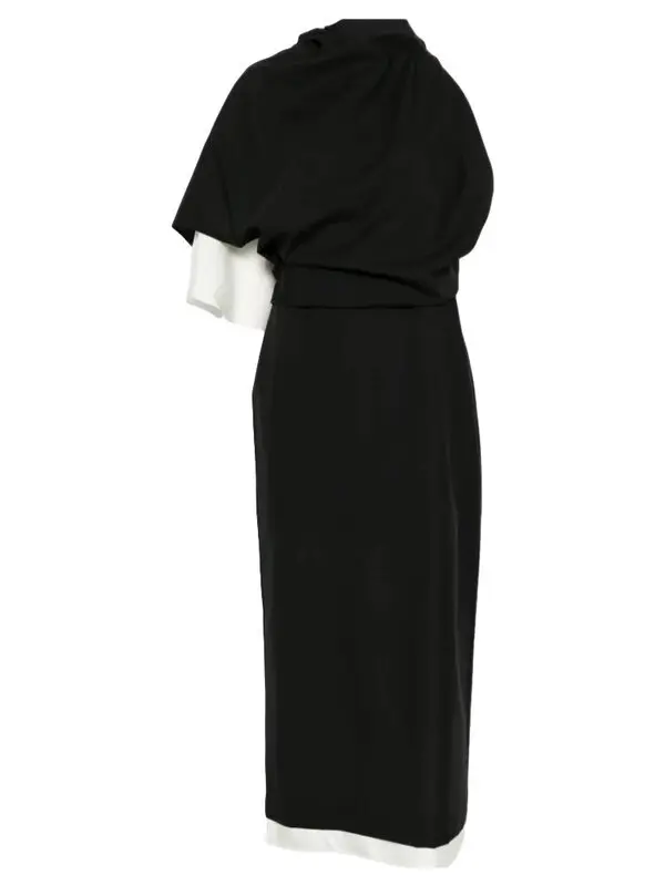RÓHE One-shoulder Draped Maxi Dress - Black