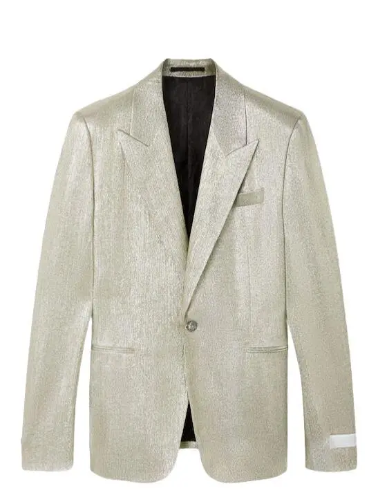 Versace Lurex Thread Single-breasted Blazer - Golden