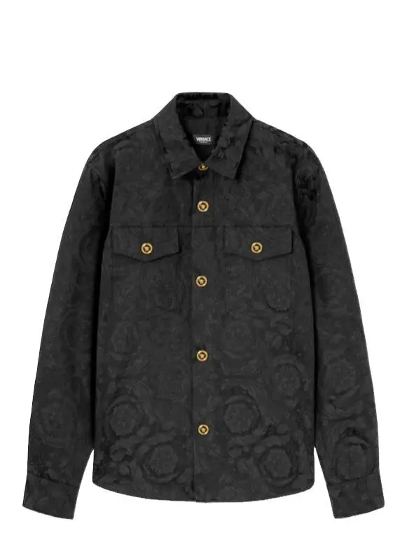 Versace Barocco Pattern Jacquard Jacket - Black