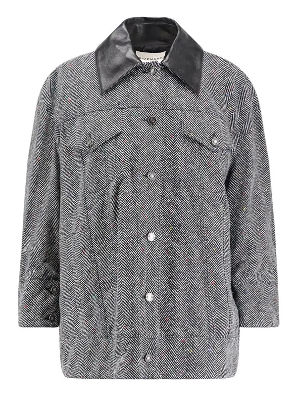 Givenchy Lapel Collar Flap Pocket Jacket - Gray