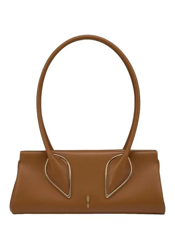 CHRISTIAN LOUBOUTIN Venus Logo Plaque Shoulder Bag - Brown