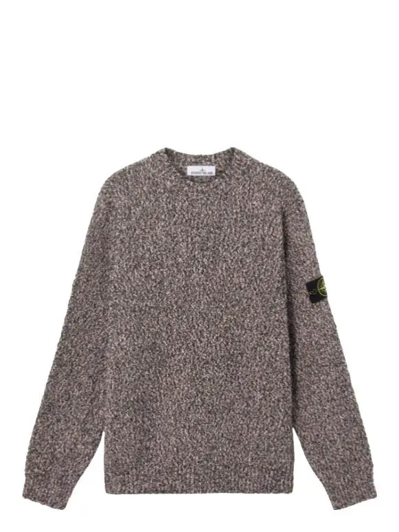 Stone Island Textured Crew Neck Knitted Sweater - Oleander