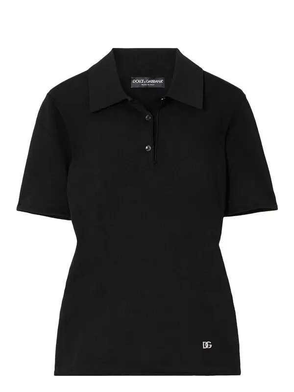 Dolce & Gabbana Short-sleeved Polo Shirt - Black