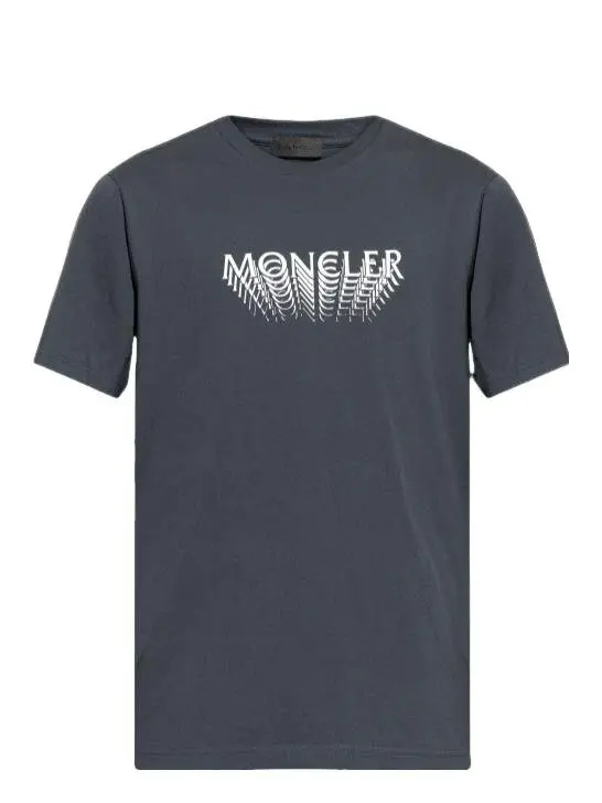 Moncler Logo Printed Crewneck T-shirt - Black