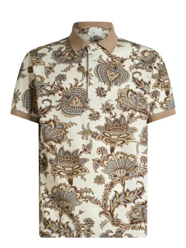 Etro Paisley Printed Polo Shirt - Light Brown