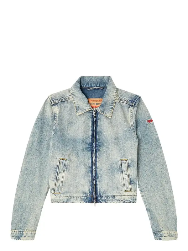 DIESEL® Zip-fastening Shoulder-detail Denim Jacket - Light Blue