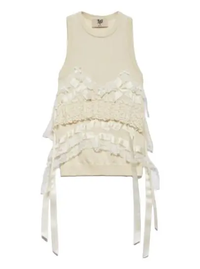ANIYE BY Sleeveless Top With Lace Trim - Nude