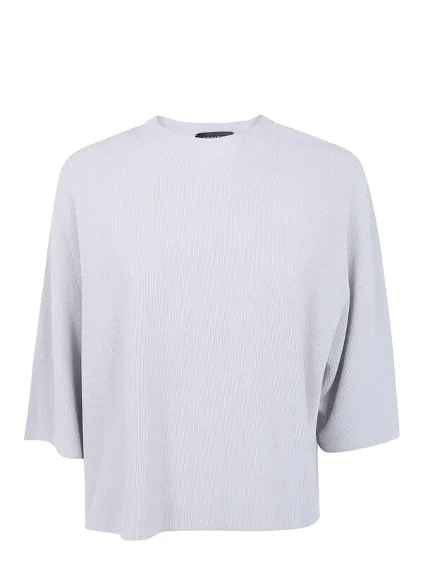 Fabiana Filippi Ribbed Knit Short Sleeve Jumper - Rain