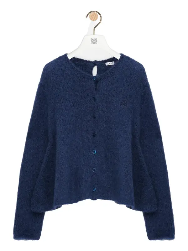 Loewe Embroidered Buttoned Cardigan - Navy Blue