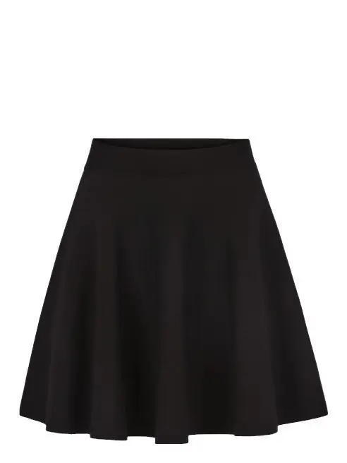 Nina Ricci Skater Knit Mini Skirt With White Trim - Black
