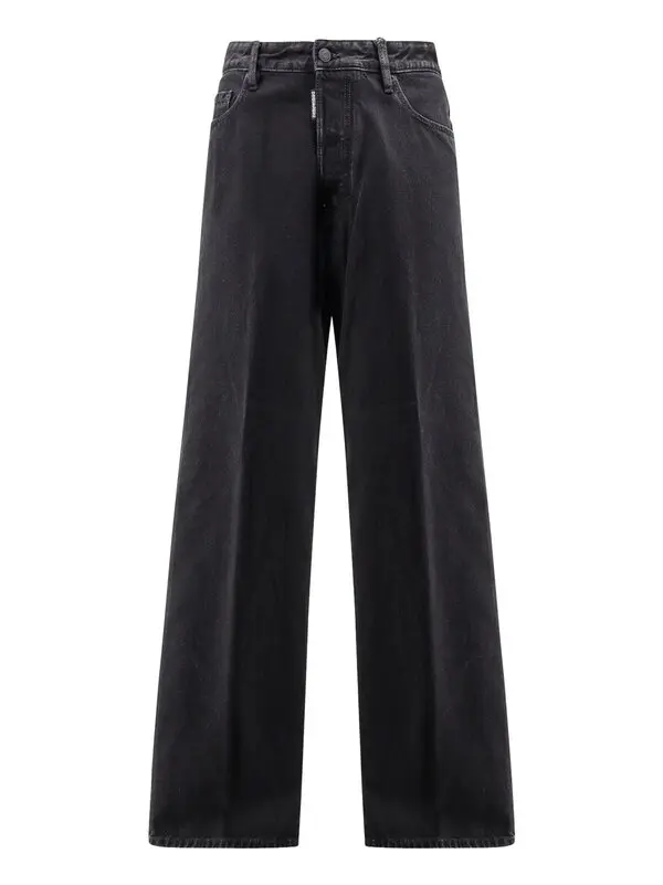 Dsquared2 Logo Patch Loose Fit Jeans - Black