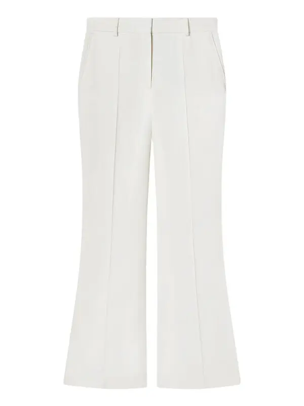 Stella McCartney Pleated Wide-leg Trousers With Belted Waist - White