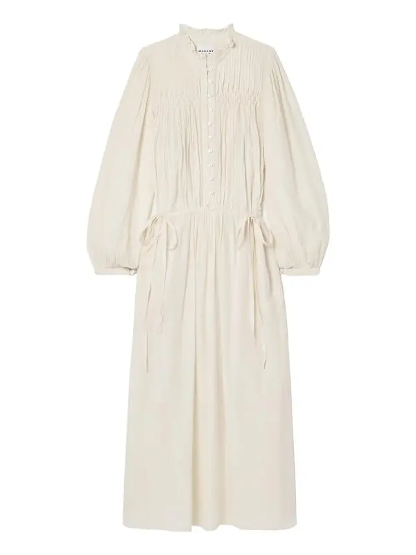 Isabel Marant Étoile Dalida Wrinkled Long-sleeved Dress - White