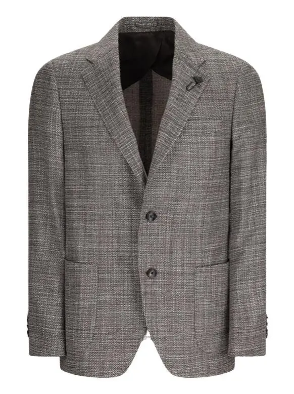 LARDINI Patch-pocket Blazer - Gray