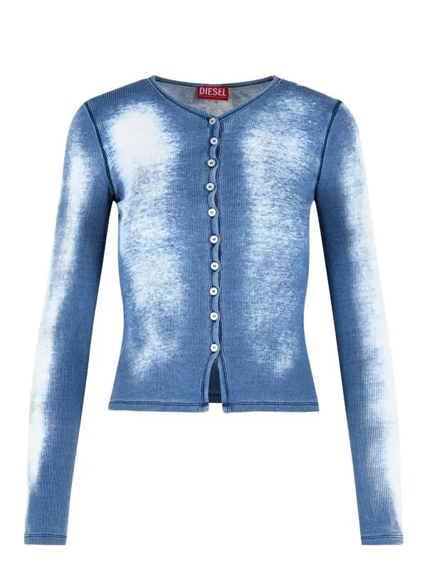 DIESEL® Gabriel Washed Ribbed T-shirt - Light Blue