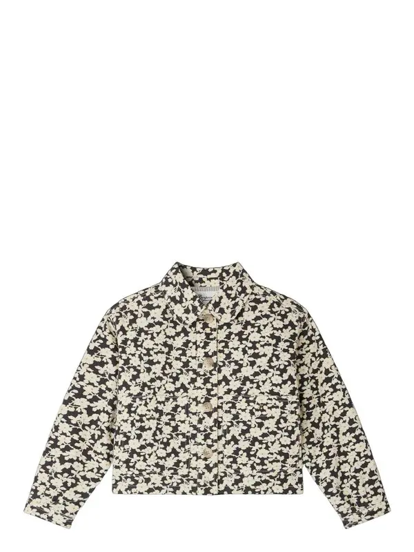Bonpoint Long Sleeve Floral Casual Jacket - Black
