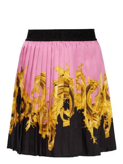 Versace Baroque Pleated Midi Skirt - Multicolor