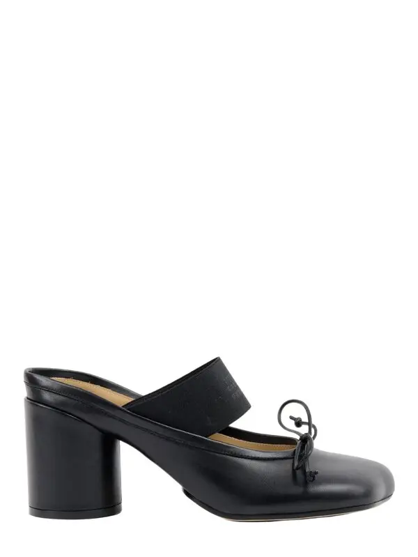 MAISON MARGIELA Leather Heeled Slip-on Pumps - Black