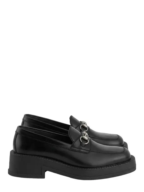 Gucci Leather Interlocking G Loafers - Black