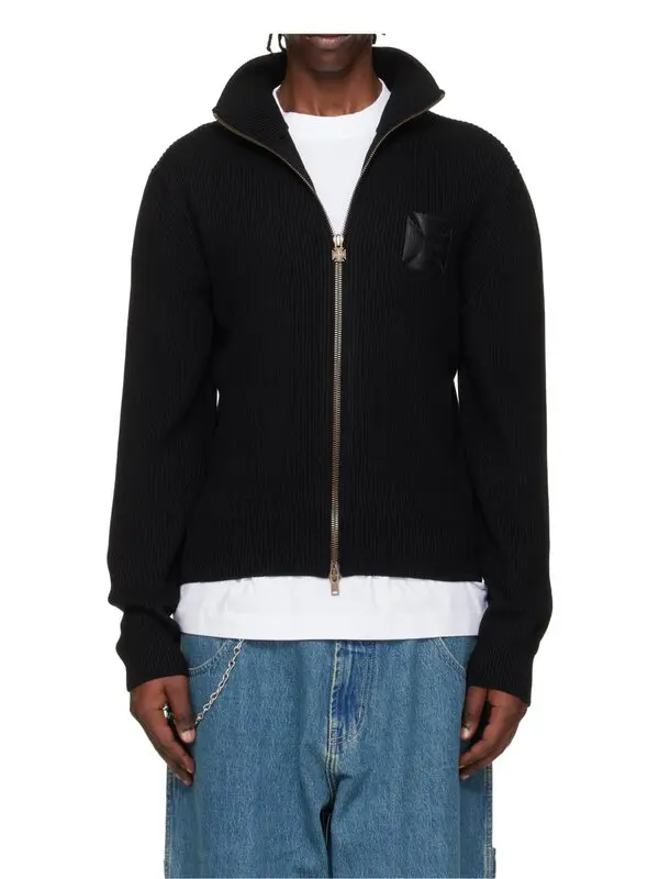 Vetements Logo Patch Zip-up Jacket - Black