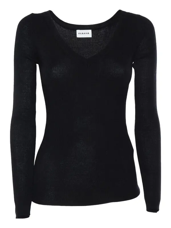 P.a.r.o.s.h V-neck Knit Sweater - Black